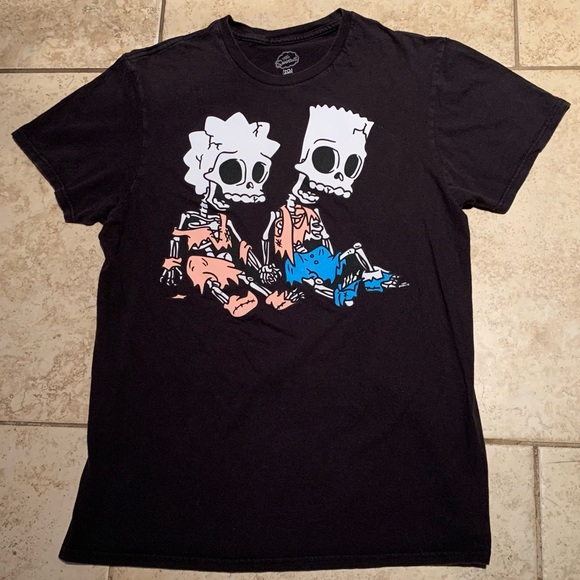 Shirts | The Simpsons Skeleton Bart And Lisa Graphic Tee | Poshmark
